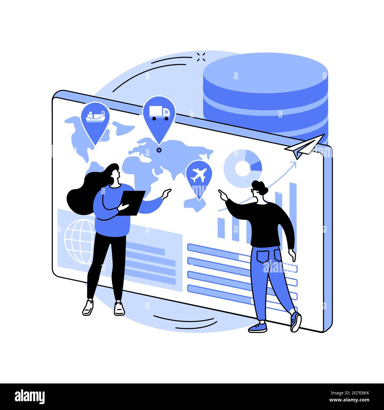 Supply chain analytics abstract concept vector illustration Stock ...
