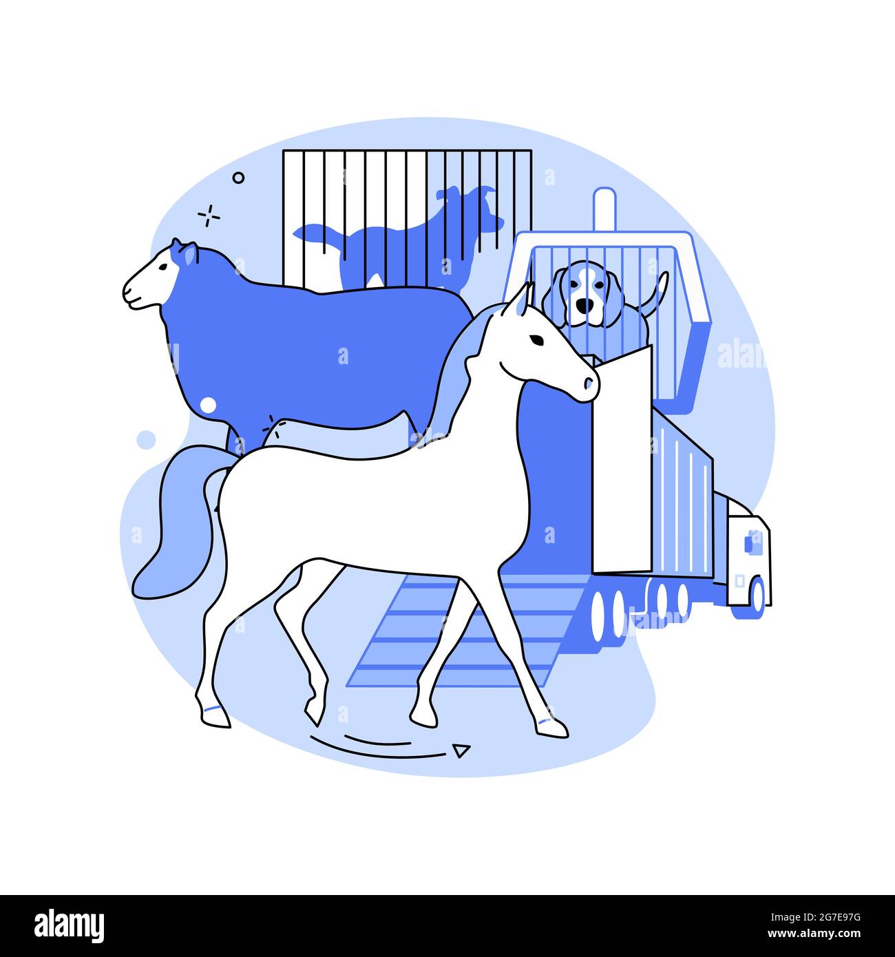 Transport of animals abstract concept vector illustration Stock Vector ...