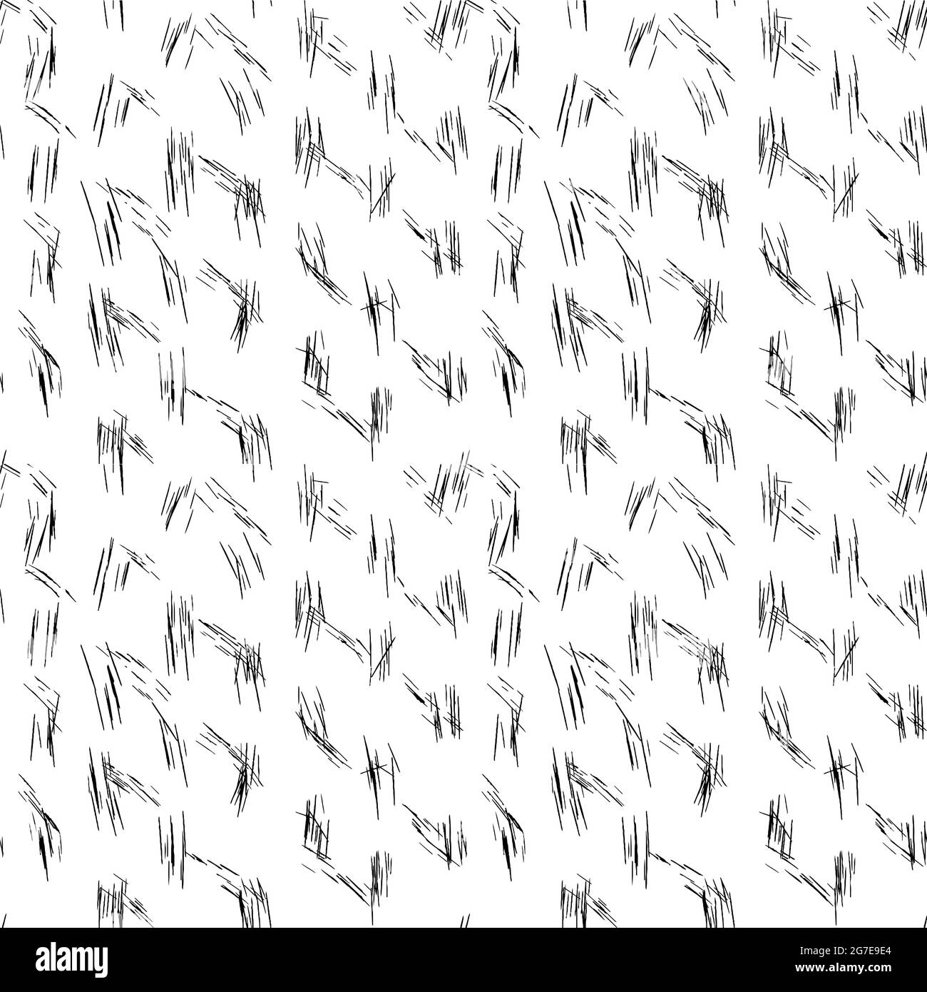 monochrome scratches handdrawn primitive seamless pattern. vector ...