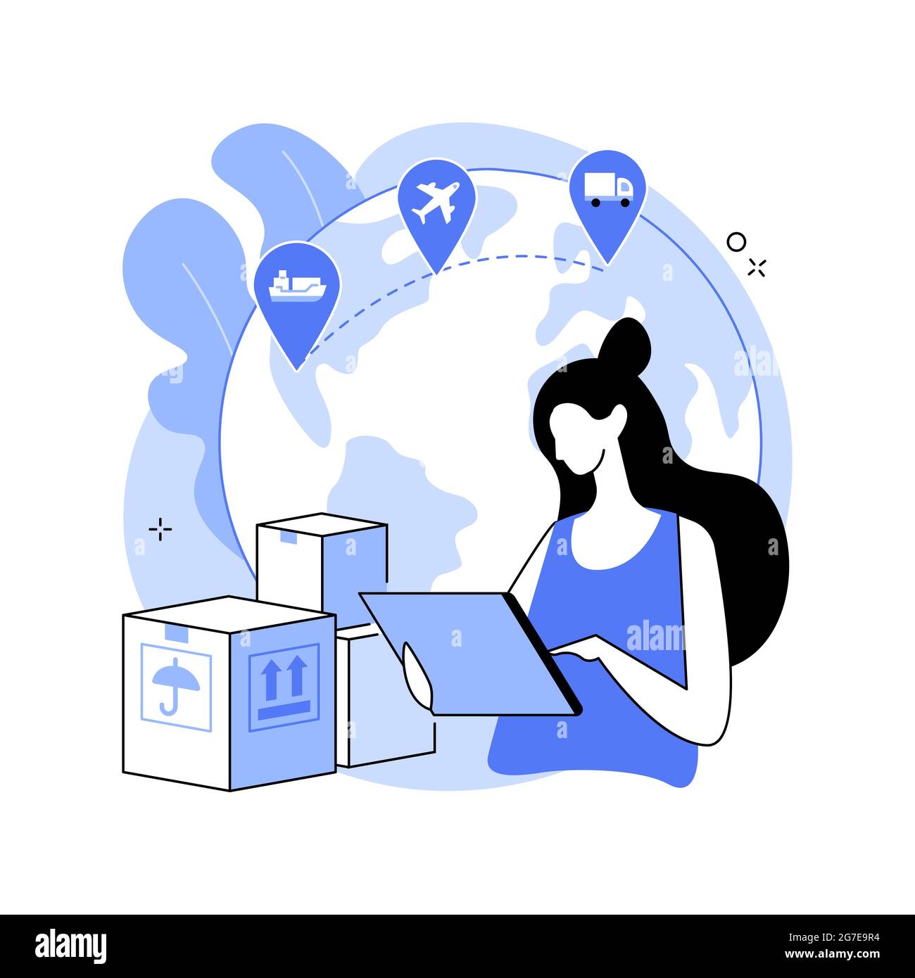 Smart delivery tracking abstract concept vector illustration Stock ...