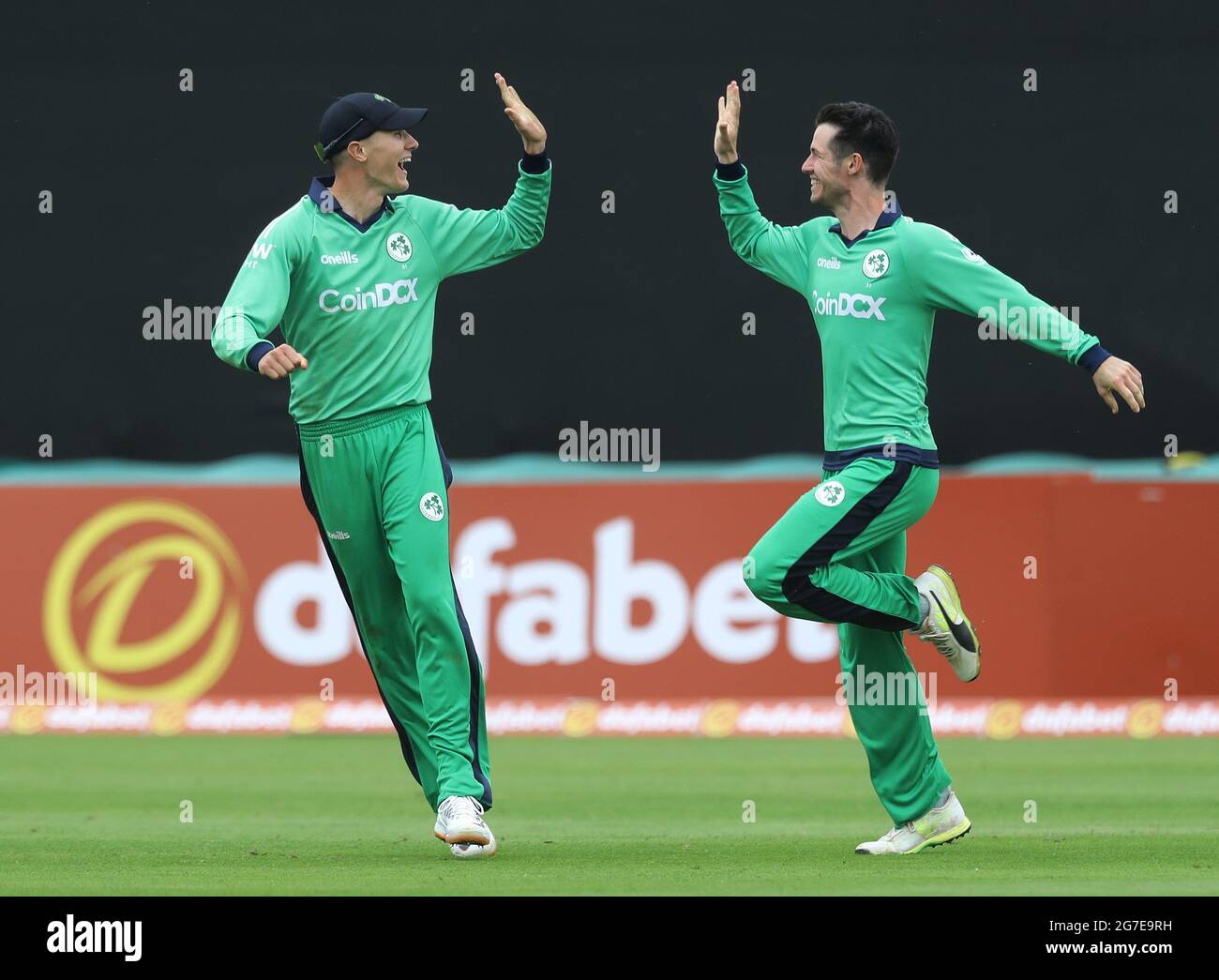 Ireland's Harry Tector celebrates with George Dockrell (right) after ...