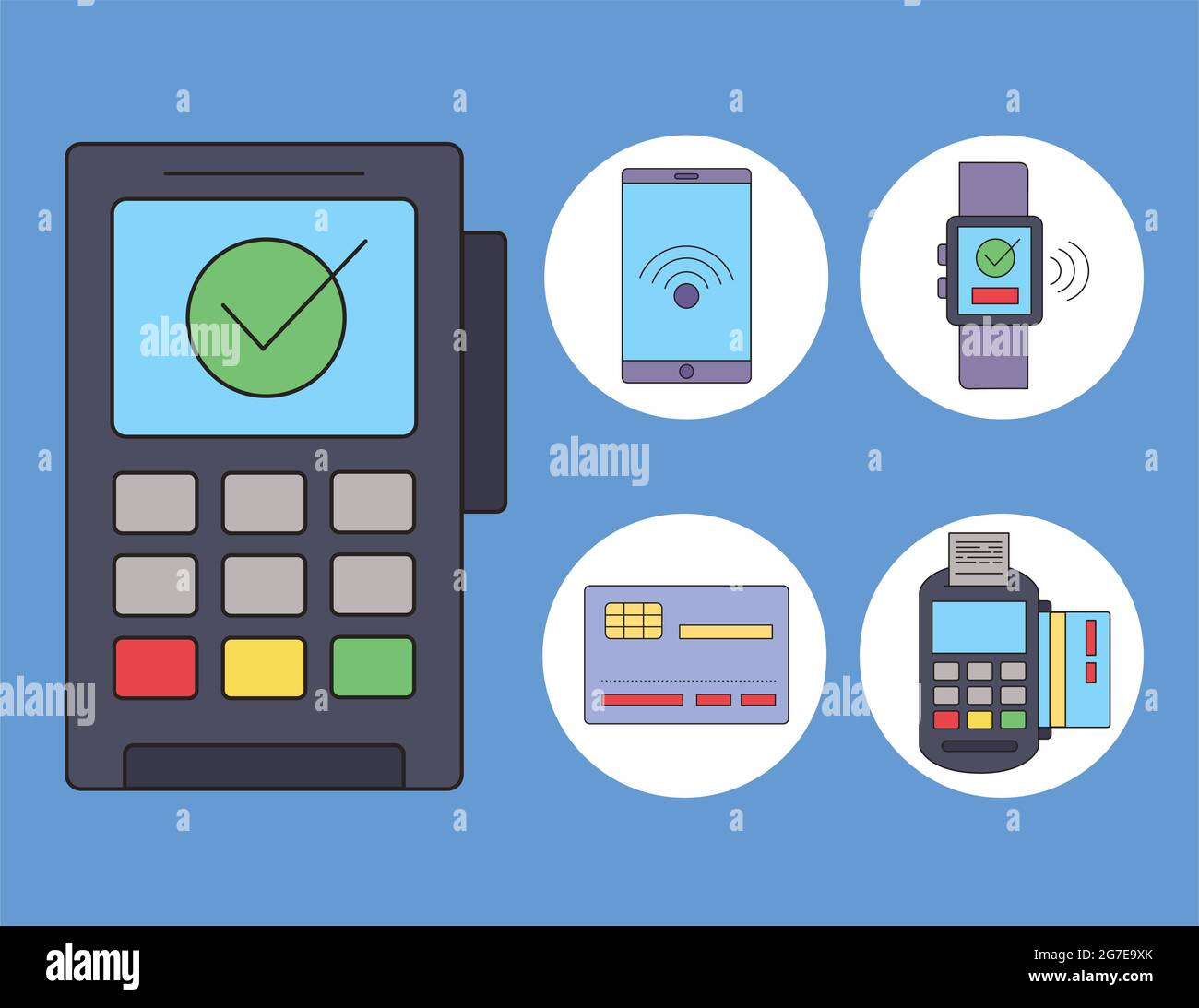 five contacless payment set icons Stock Vector Image & Art - Alamy