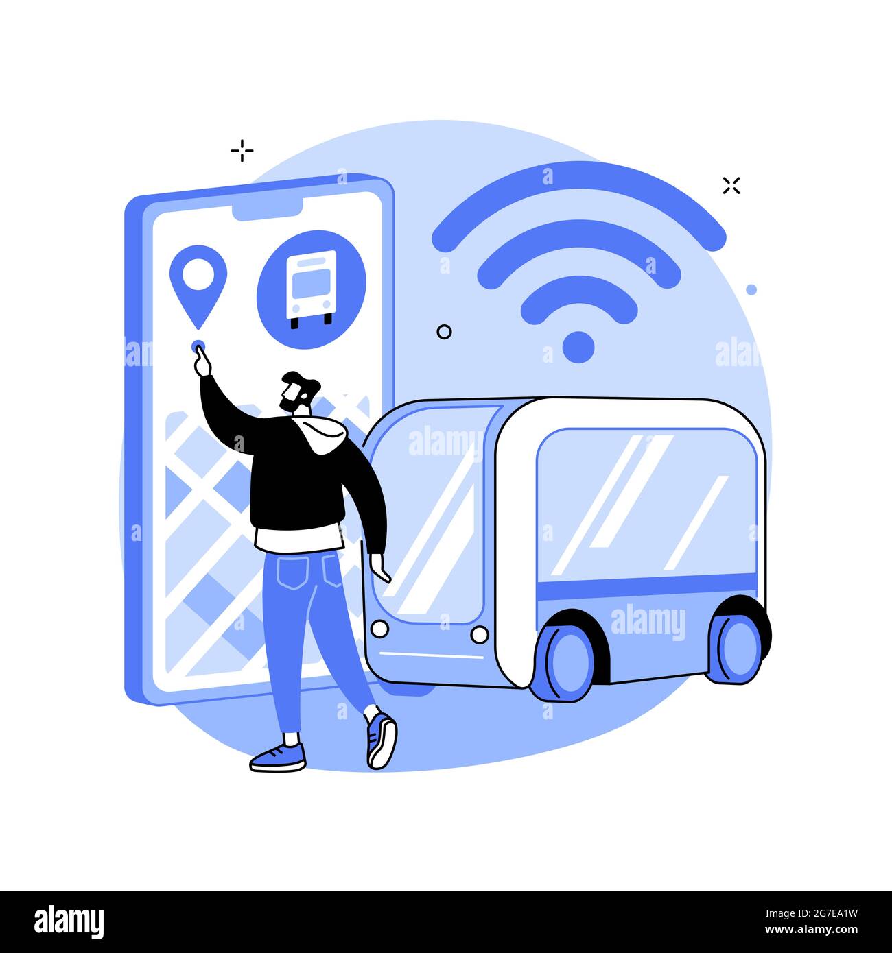 Autonomous public transport abstract concept vector illustration Stock ...