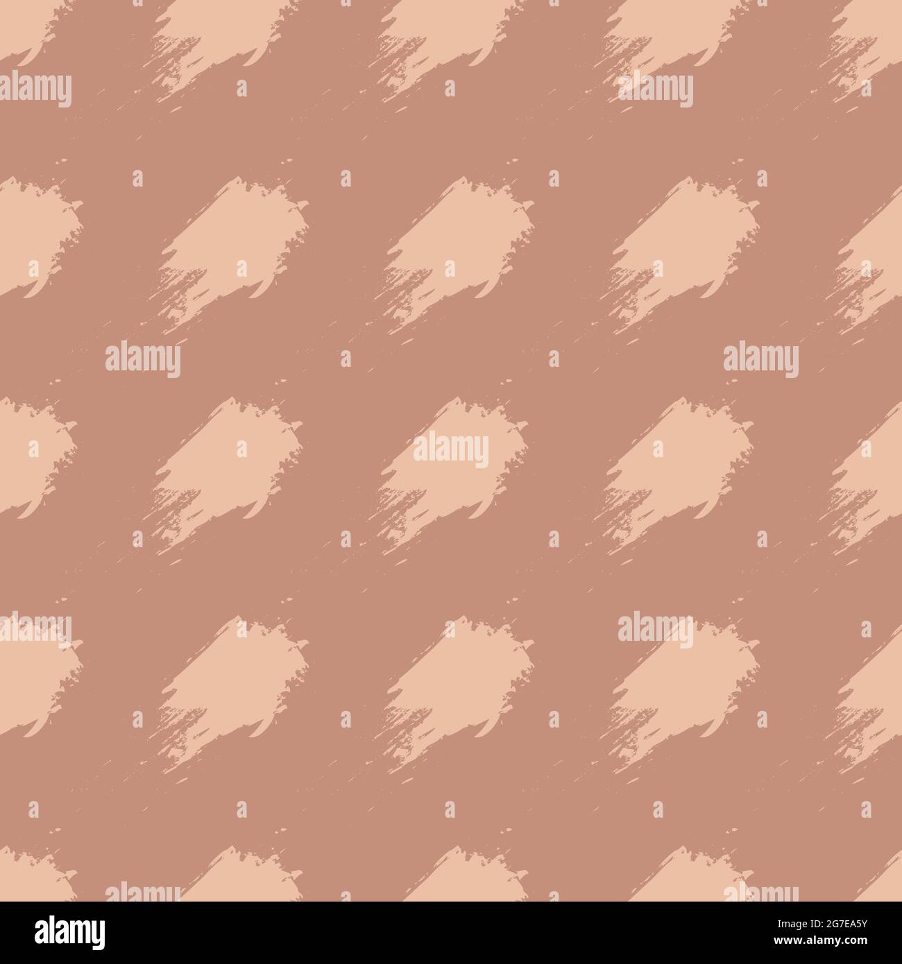 copper brown and beige hand drawn brush stroke blots seamless pattern ...