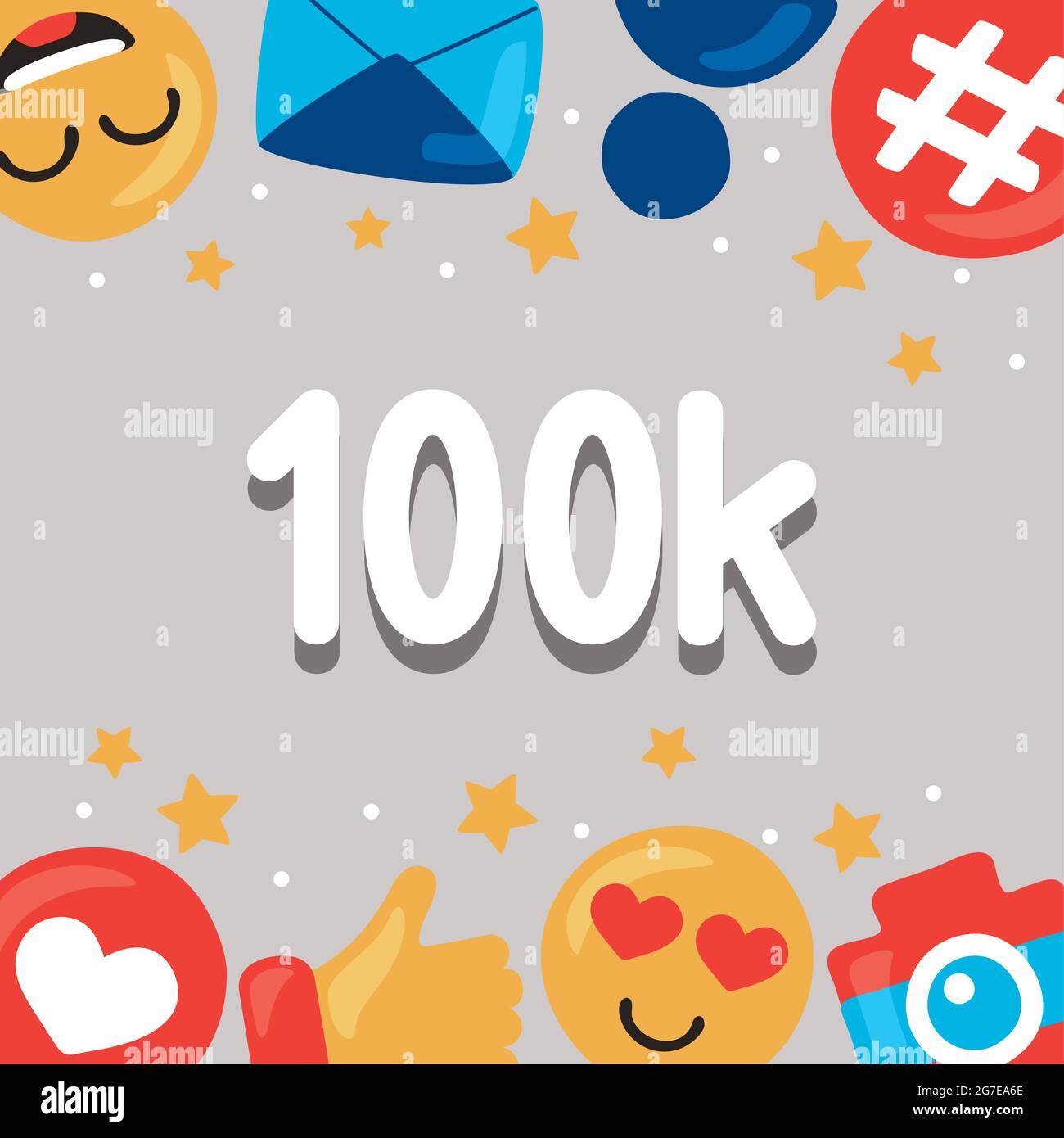 100k followers and social media icons Stock Vector Image & Art - Alamy