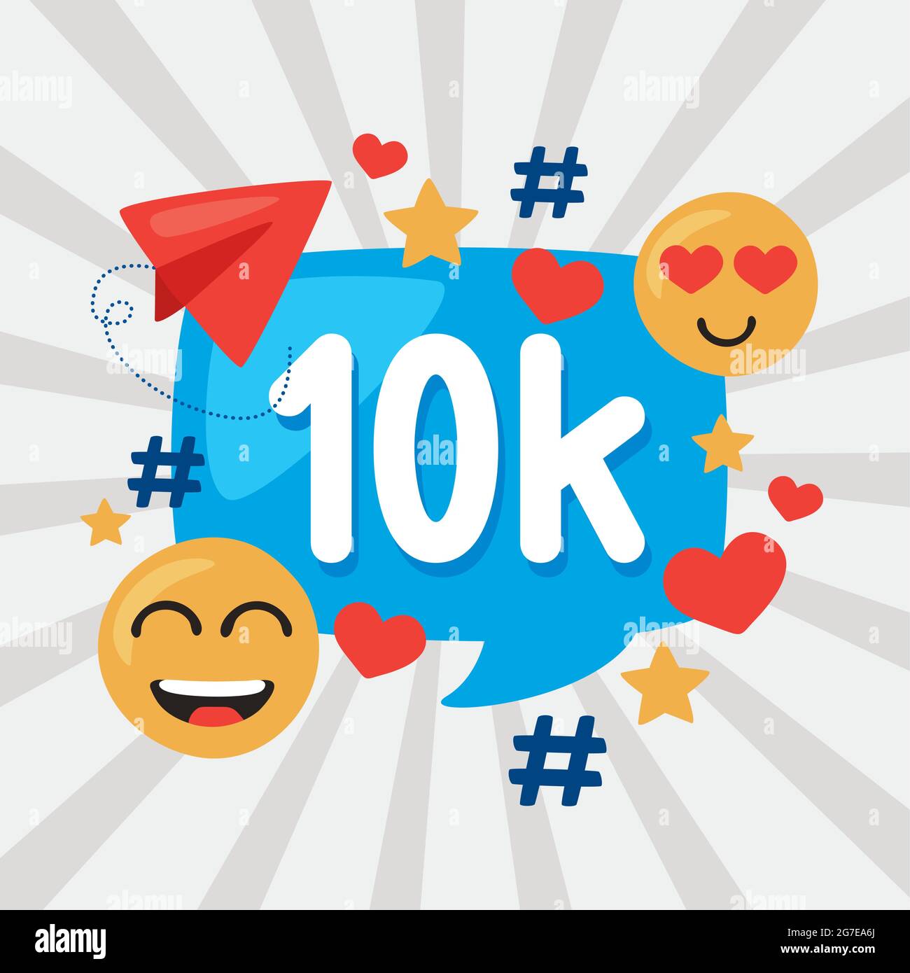 10k followers and social media icons Stock Vector Image & Art - Alamy