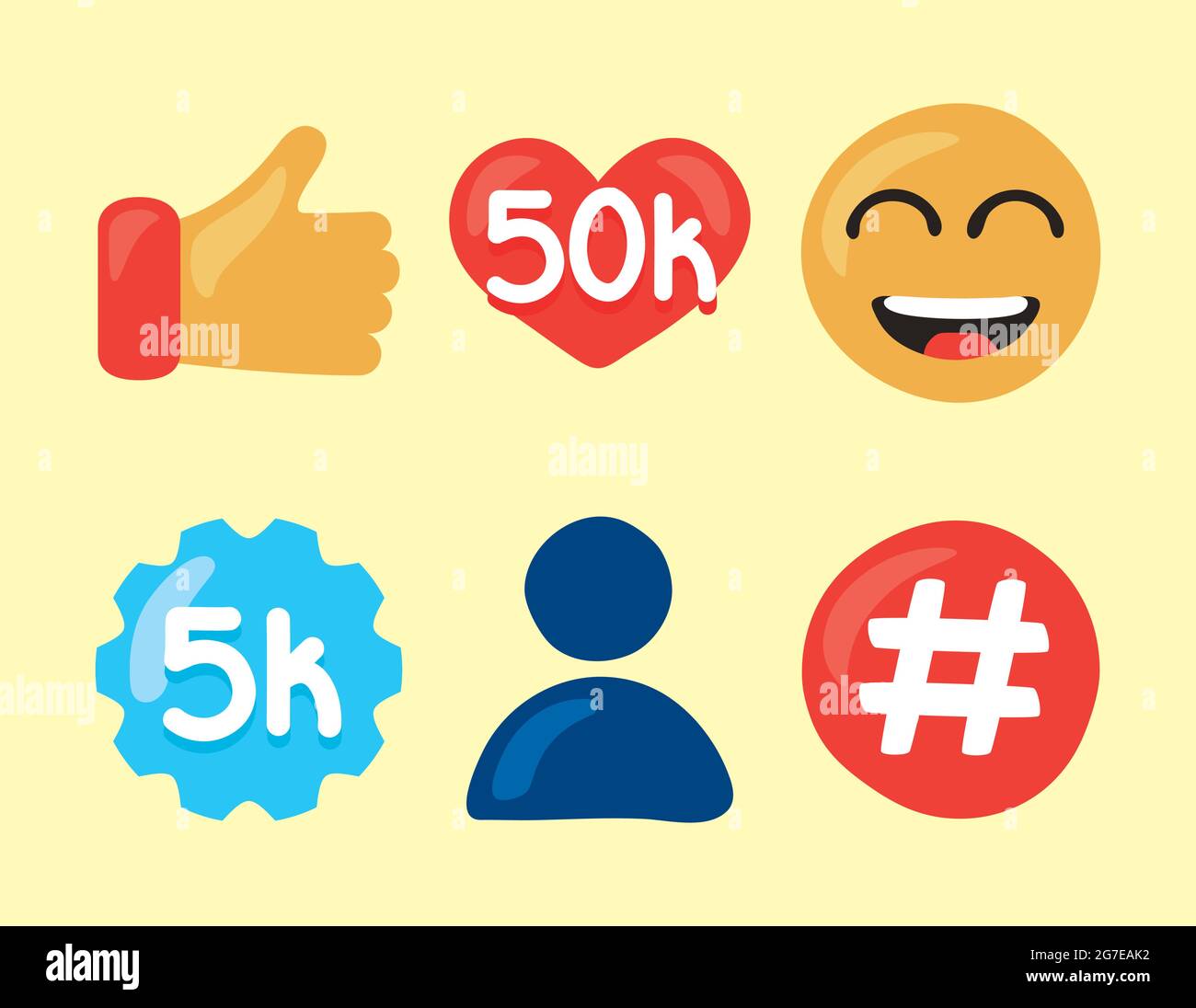 six social media followers set icons Stock Vector Image & Art - Alamy