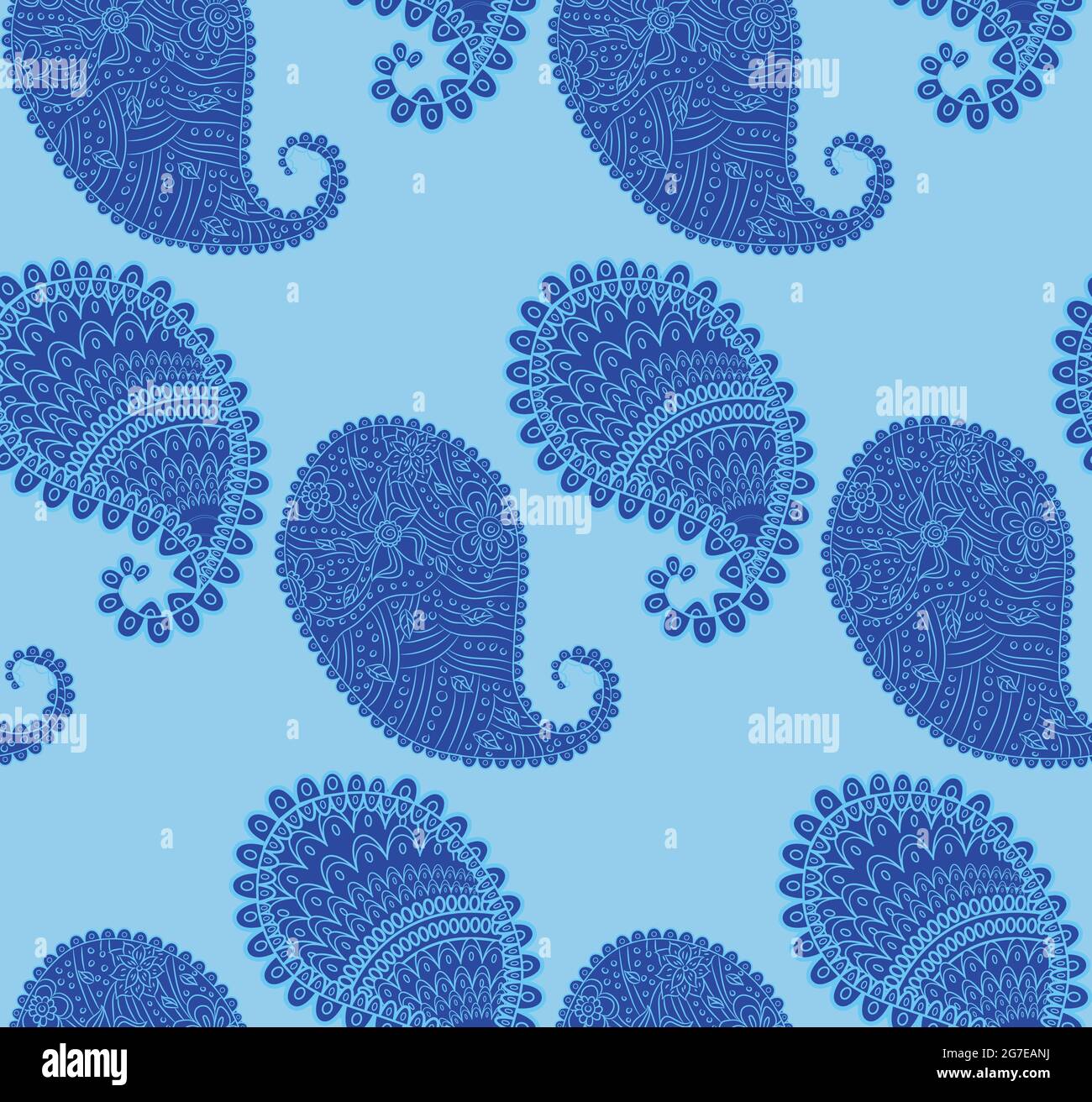 Turkish cucumber pattern in classic style. Traditional motif. Abstract ...