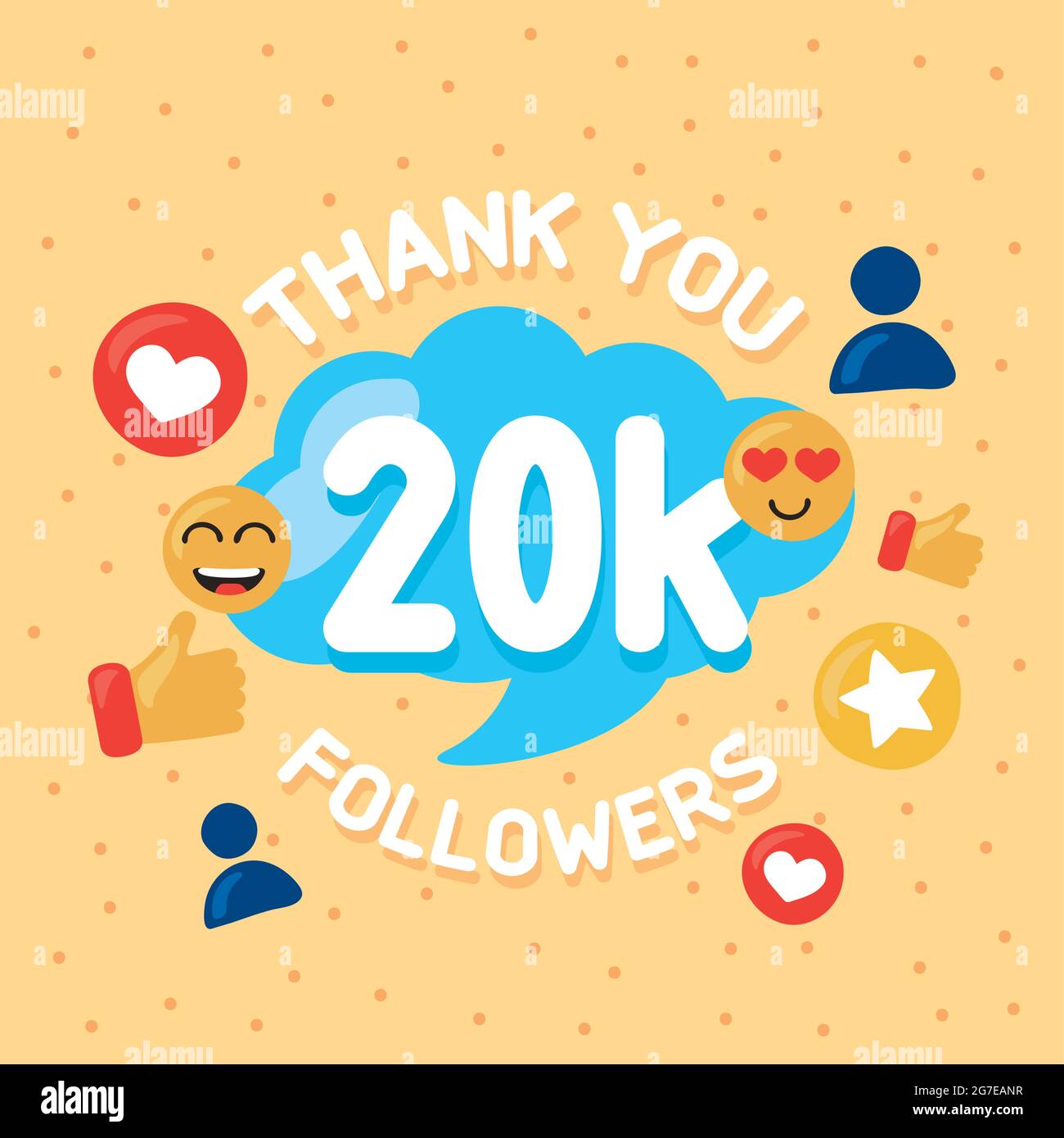 20k followers and social media icons Stock Vector Image & Art - Alamy