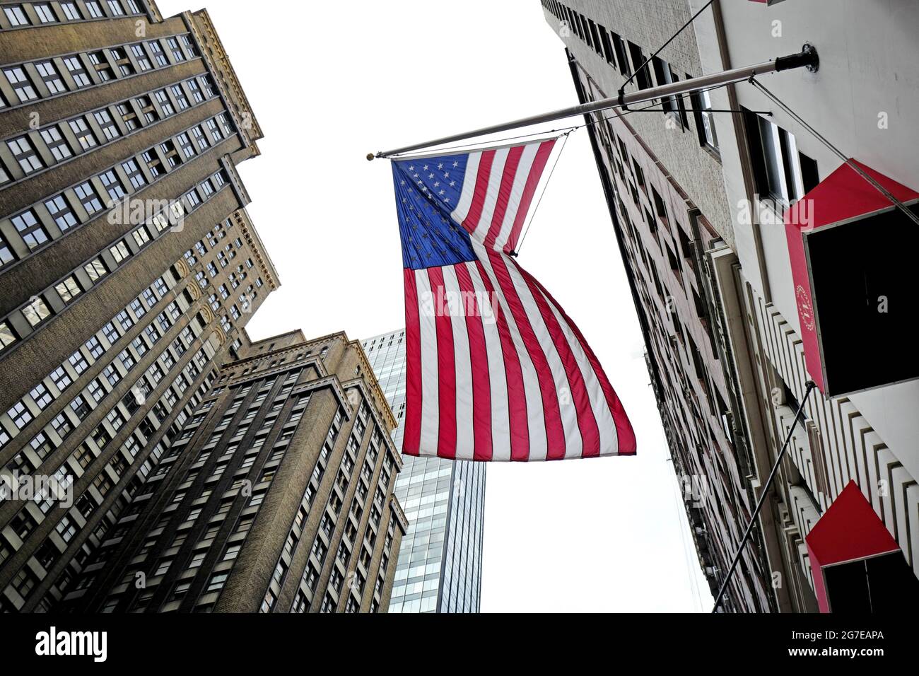USA flag waving in Manhattan, in New York City Stock Photo - Alamy