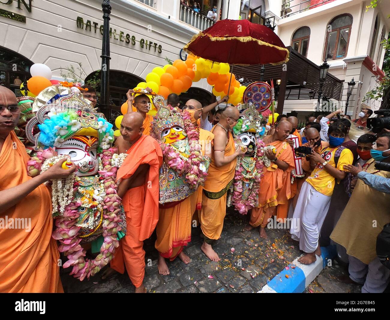 Kolkata, India. 12th July, 2021. Iskcon devotees are celebrating 50th ...