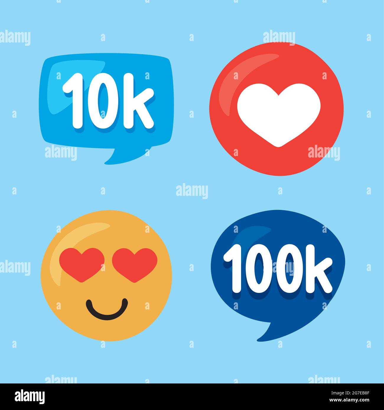 four social media followers set icons Stock Vector Image & Art - Alamy