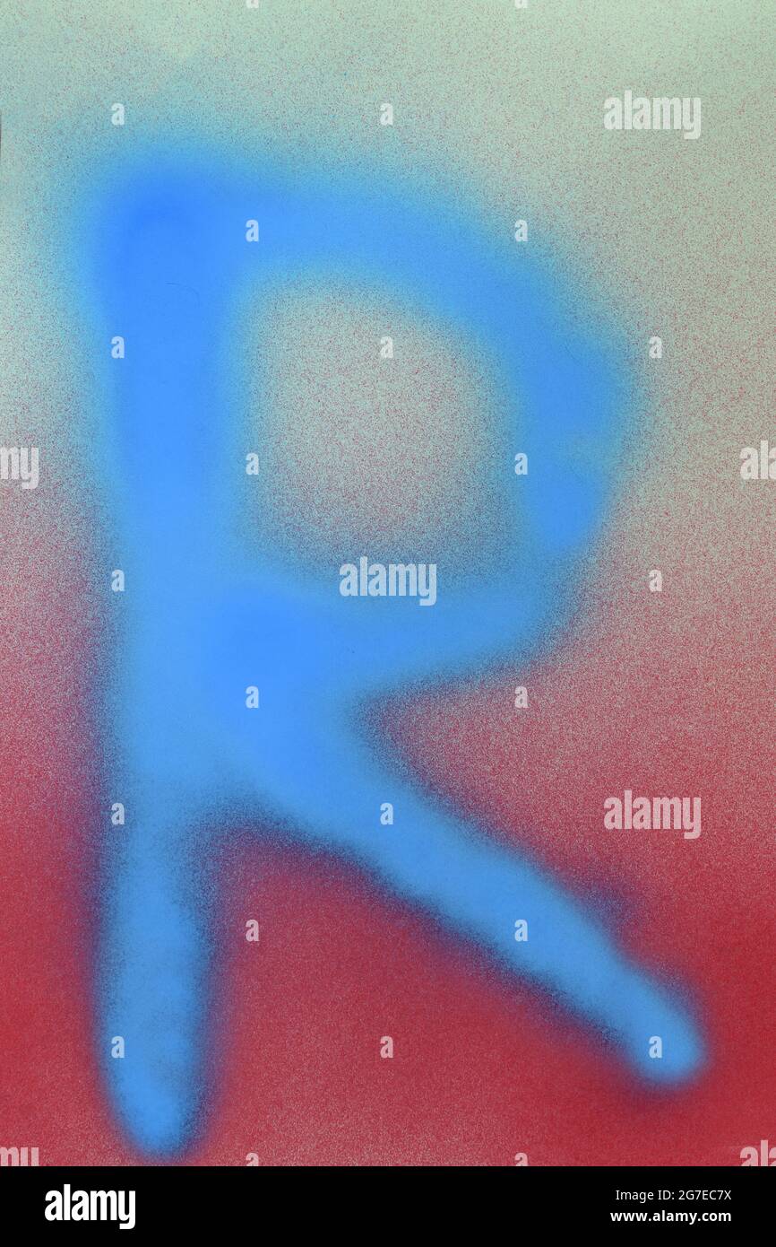 spray painted letter spray painted letter r on green and red spray ...