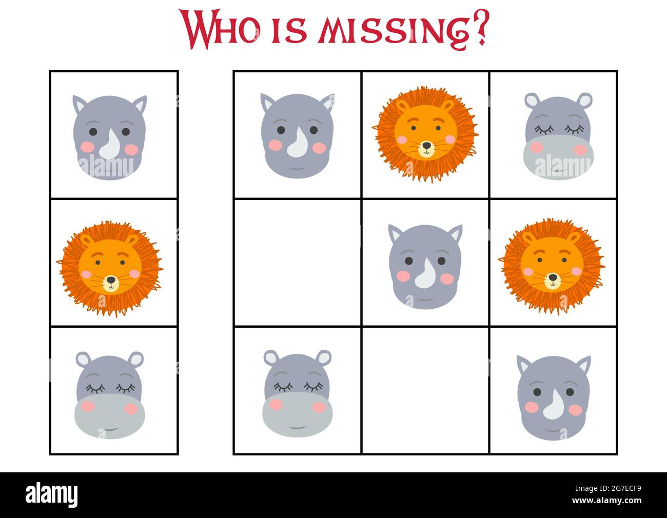 Sudoku game for children with pictures. Kids activity sheet. cute ...
