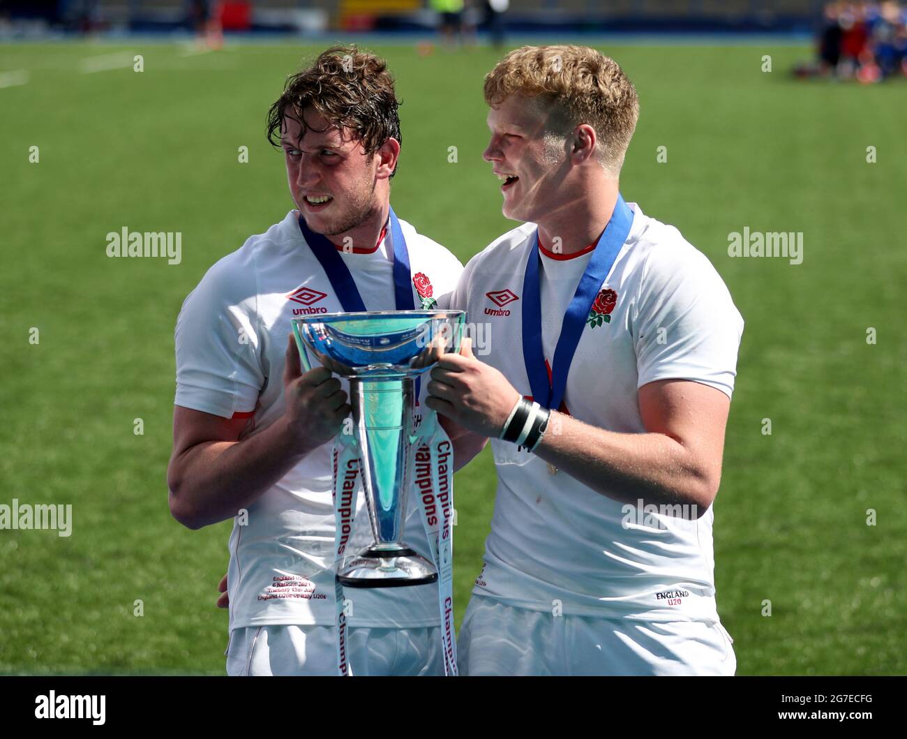 England’s Alex Groves (left) and Arthur Clark (right) poses with the ...