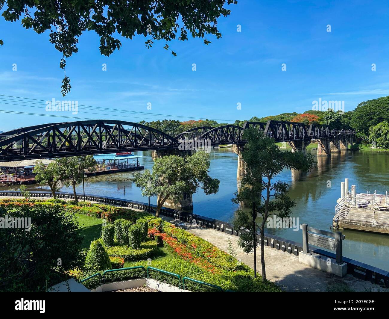 Aerial view river kwai bridge hi-res stock photography and images - Alamy