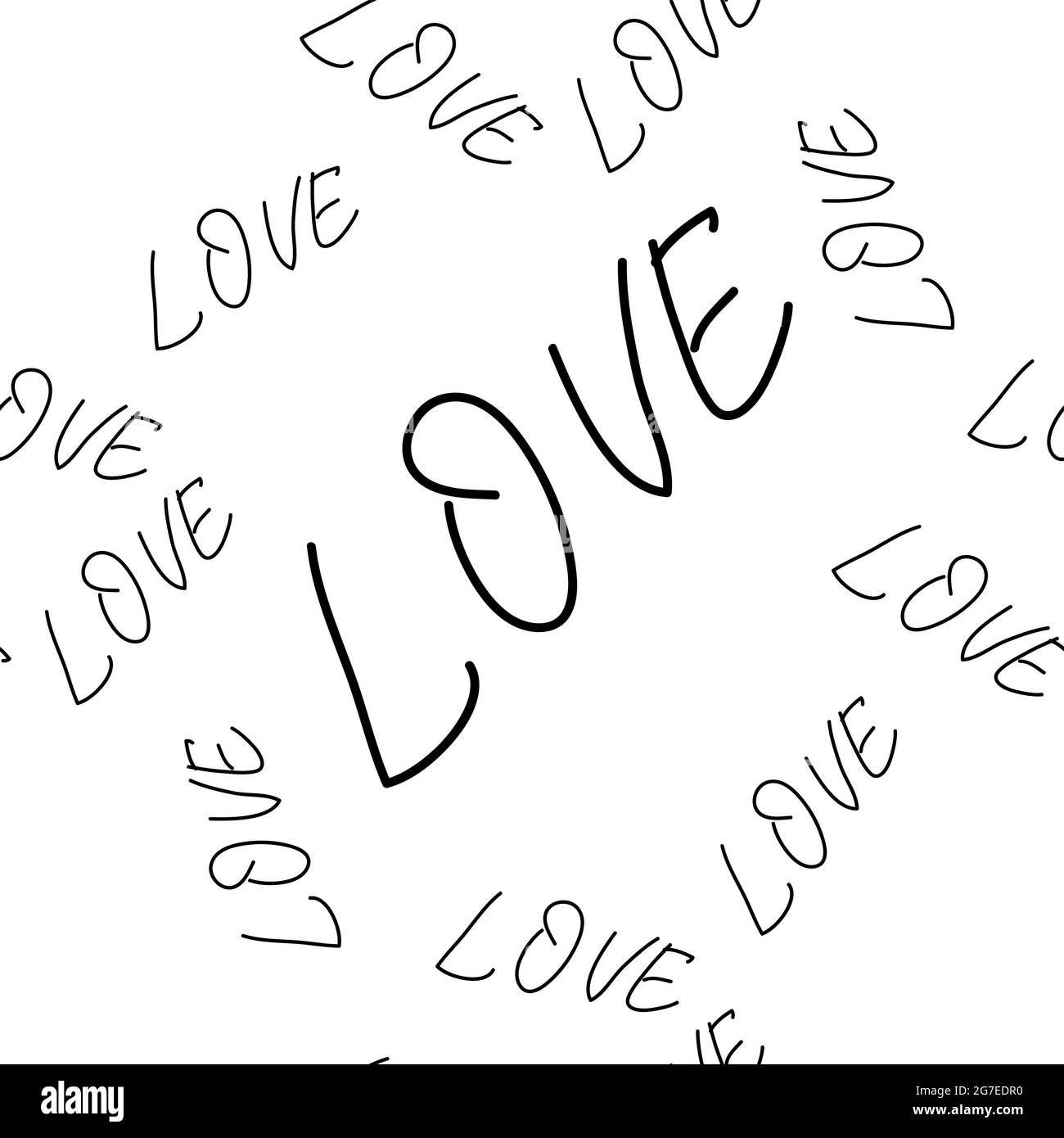 love you hearts romantic pattern illustration isolated on white. black ...