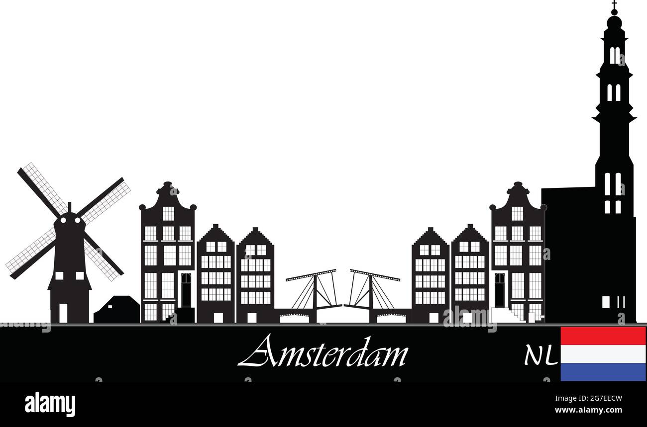 amsterdam city skyline illustration Stock Vector Image & Art - Alamy