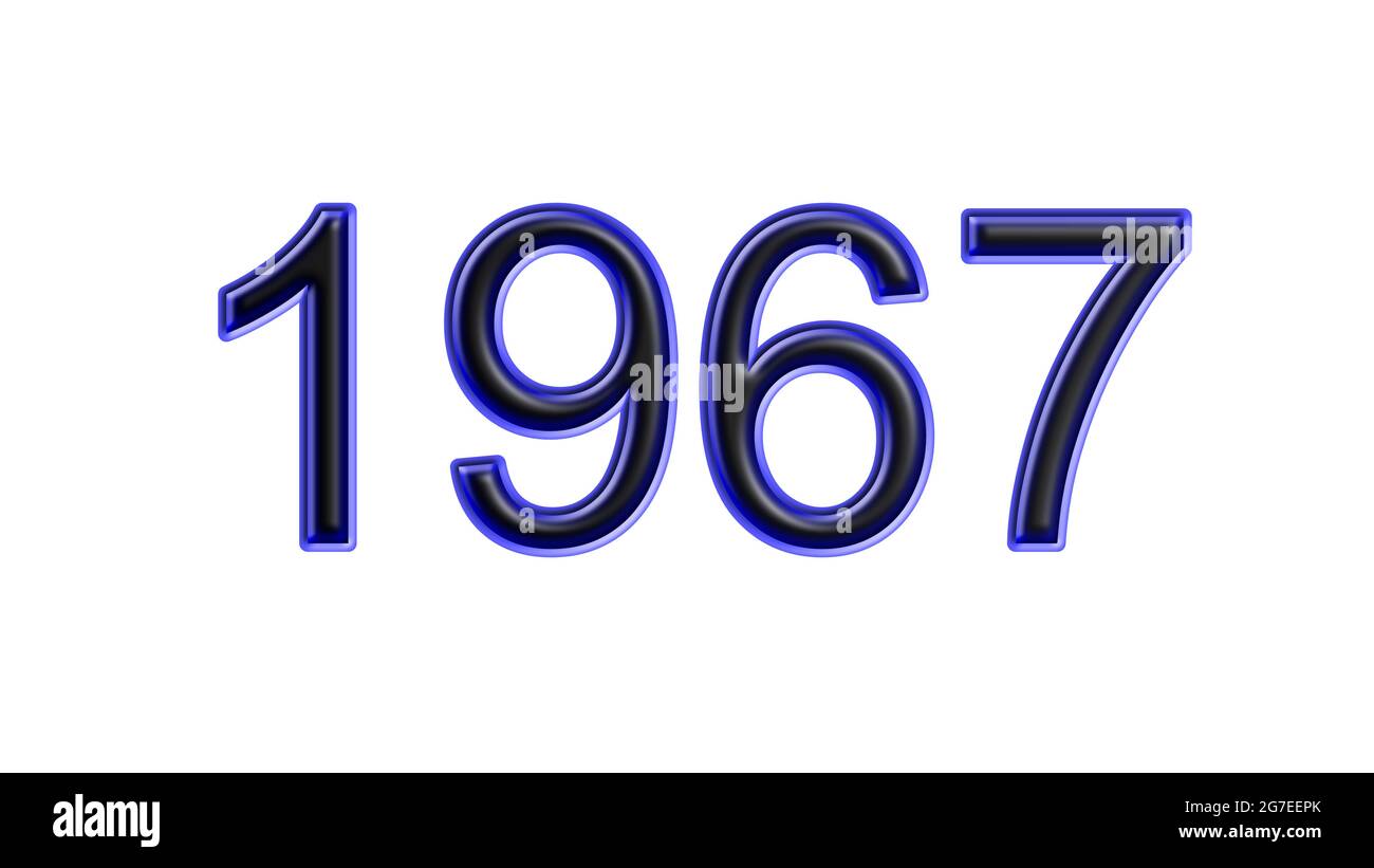 blue 1967 number 3d effect white background Stock Photo - Alamy