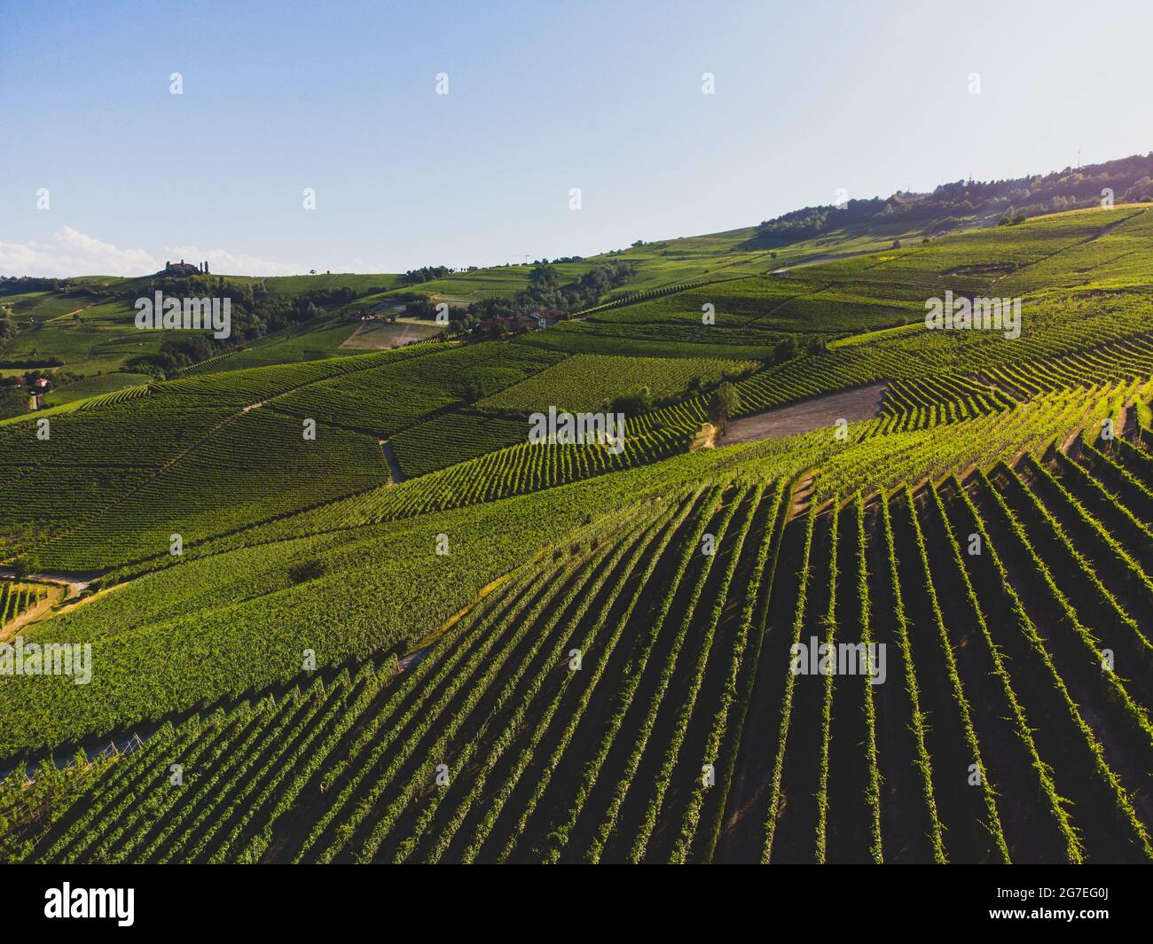 The vineyards on the Langhe hills seen from La Morra, Piedmont - Italy ...