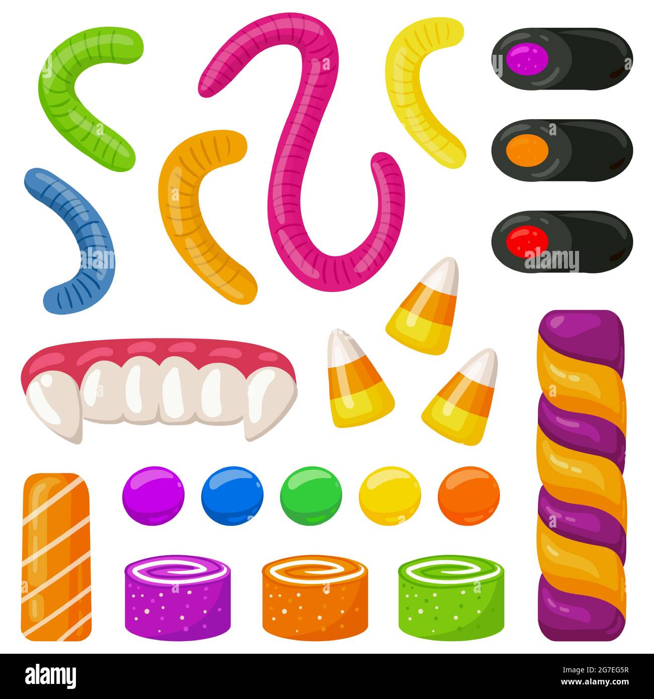 Halloween sweets and marmalade. Holiday spooky treats Stock Vector ...