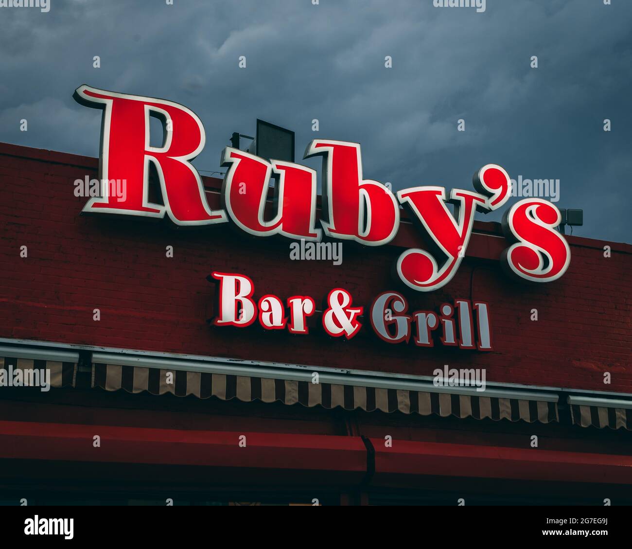 Rubys Bar and Grill sign, in Coney Island, Brooklyn, New York City ...