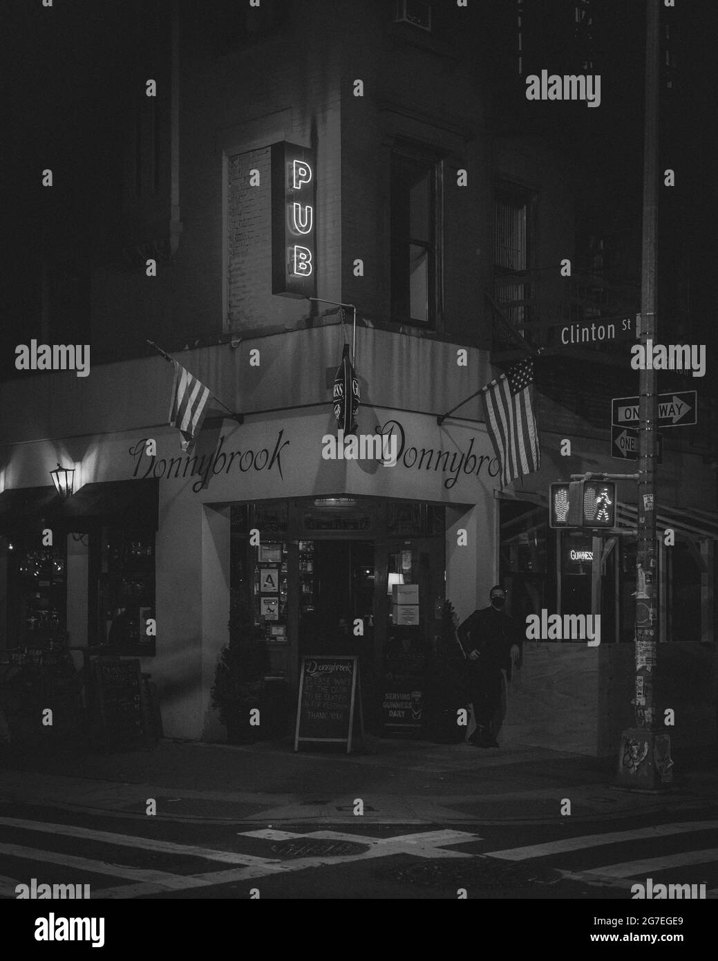 Pub neon sign in the Lower East Side, Manhattan, New York City Stock ...