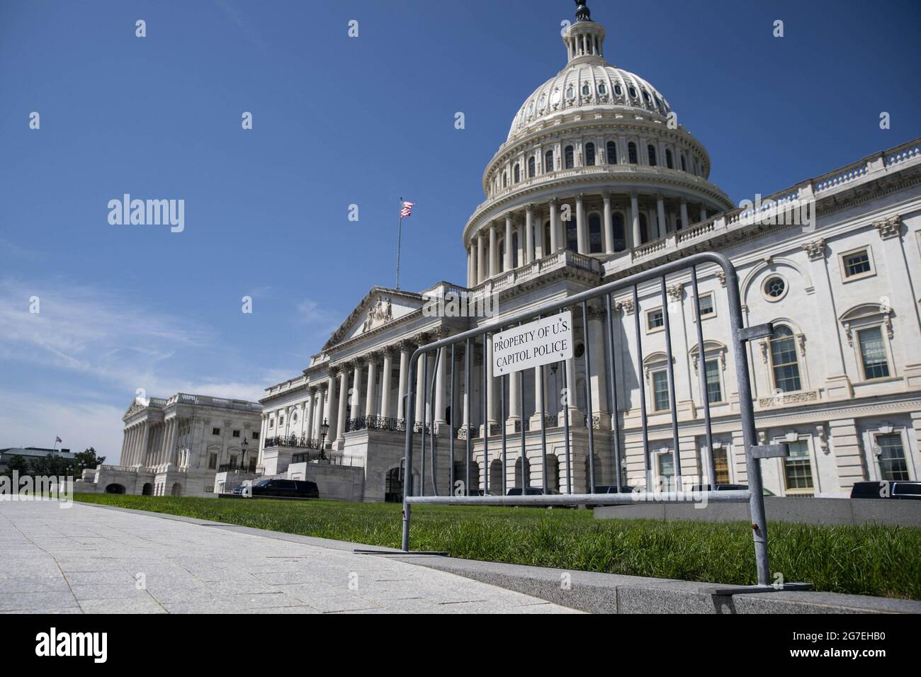 Washington, United States. 13th July, 2021. U.S. Capitol Police fencing ...
