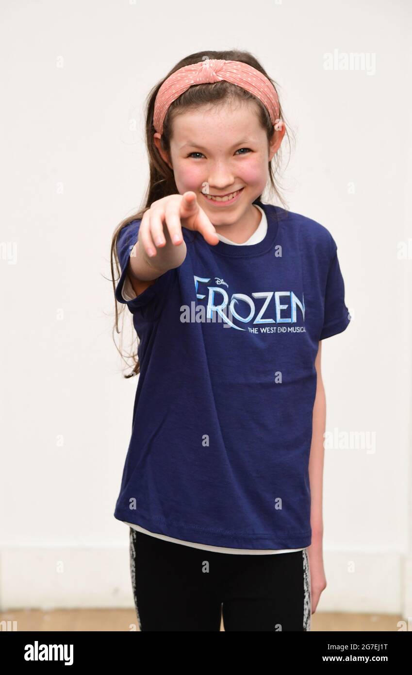 Freya Scott who will play young Elsa during a photo call for the Frozen ...