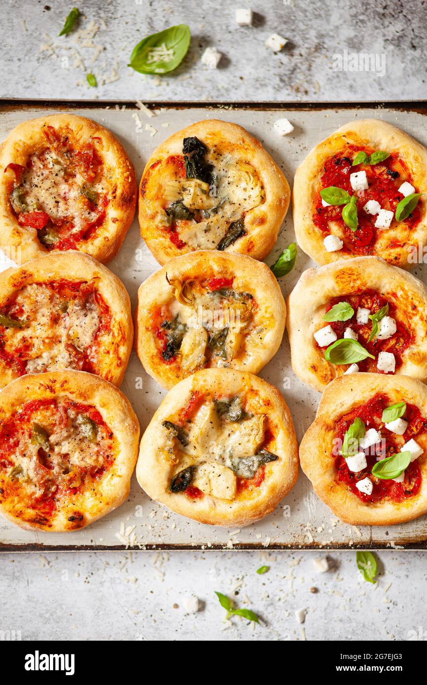 Pizzette meat hi-res stock photography and images - Alamy