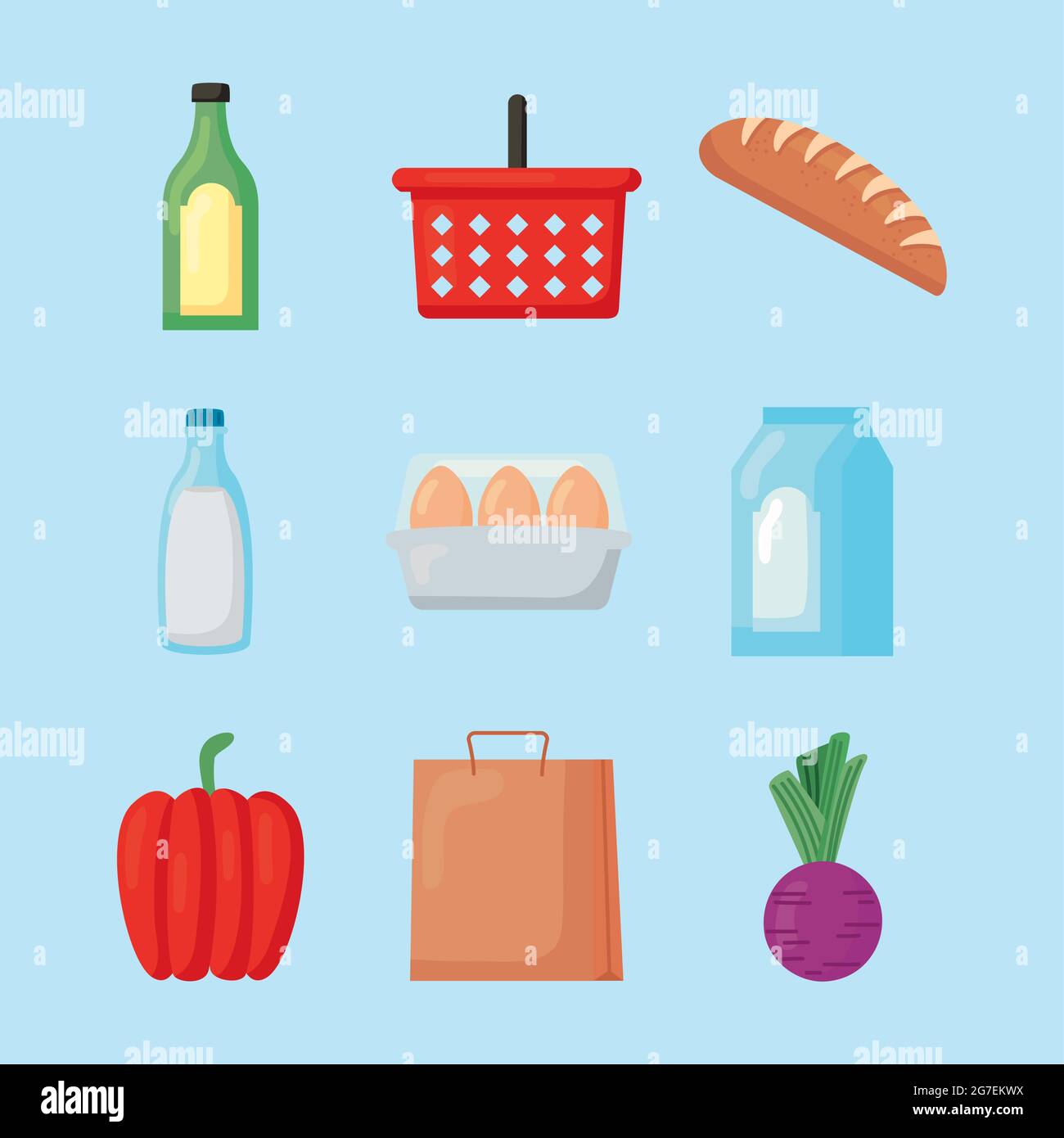 collection of groceries store set icons Stock Vector Image & Art - Alamy