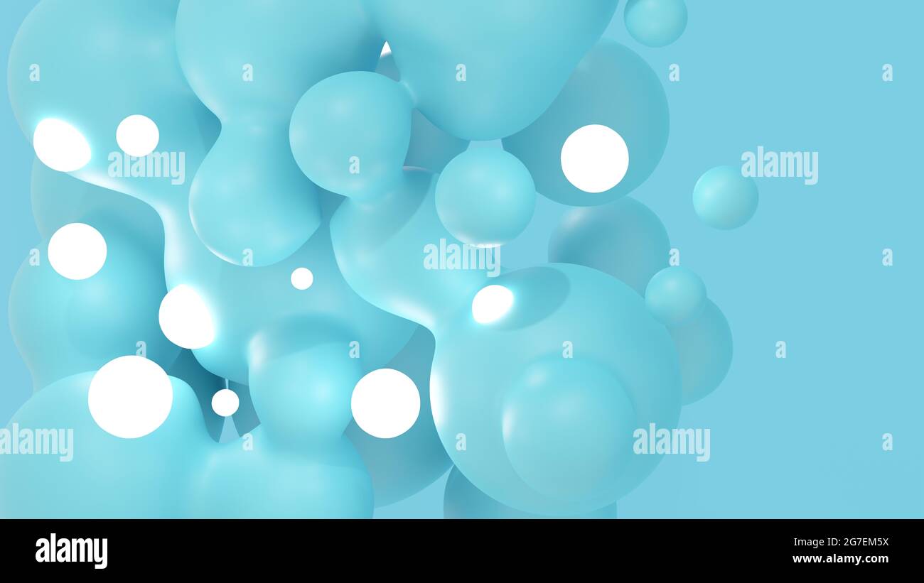Sticky liquid spheres. 3D illustration Stock Photo - Alamy