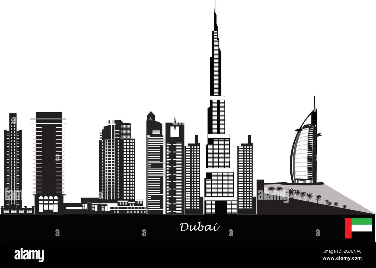 dubai city skyline Stock Vector Image & Art - Alamy