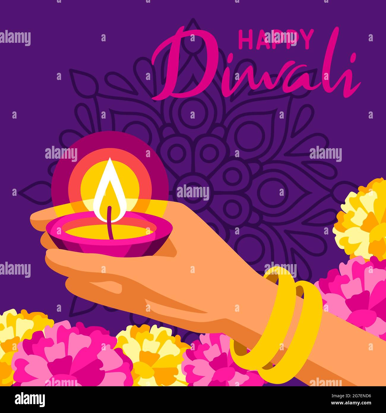 Happy Diwali greeting card. Deepavali or dipavali festival of lights ...