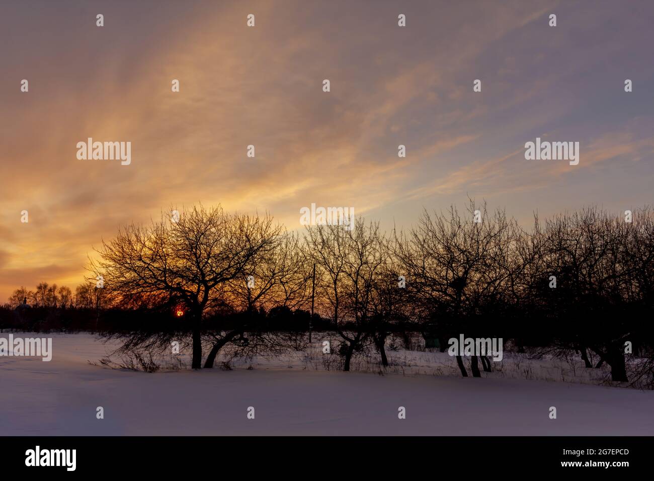 Beautiful sunset sky through frozen hi-res stock photography and images ...