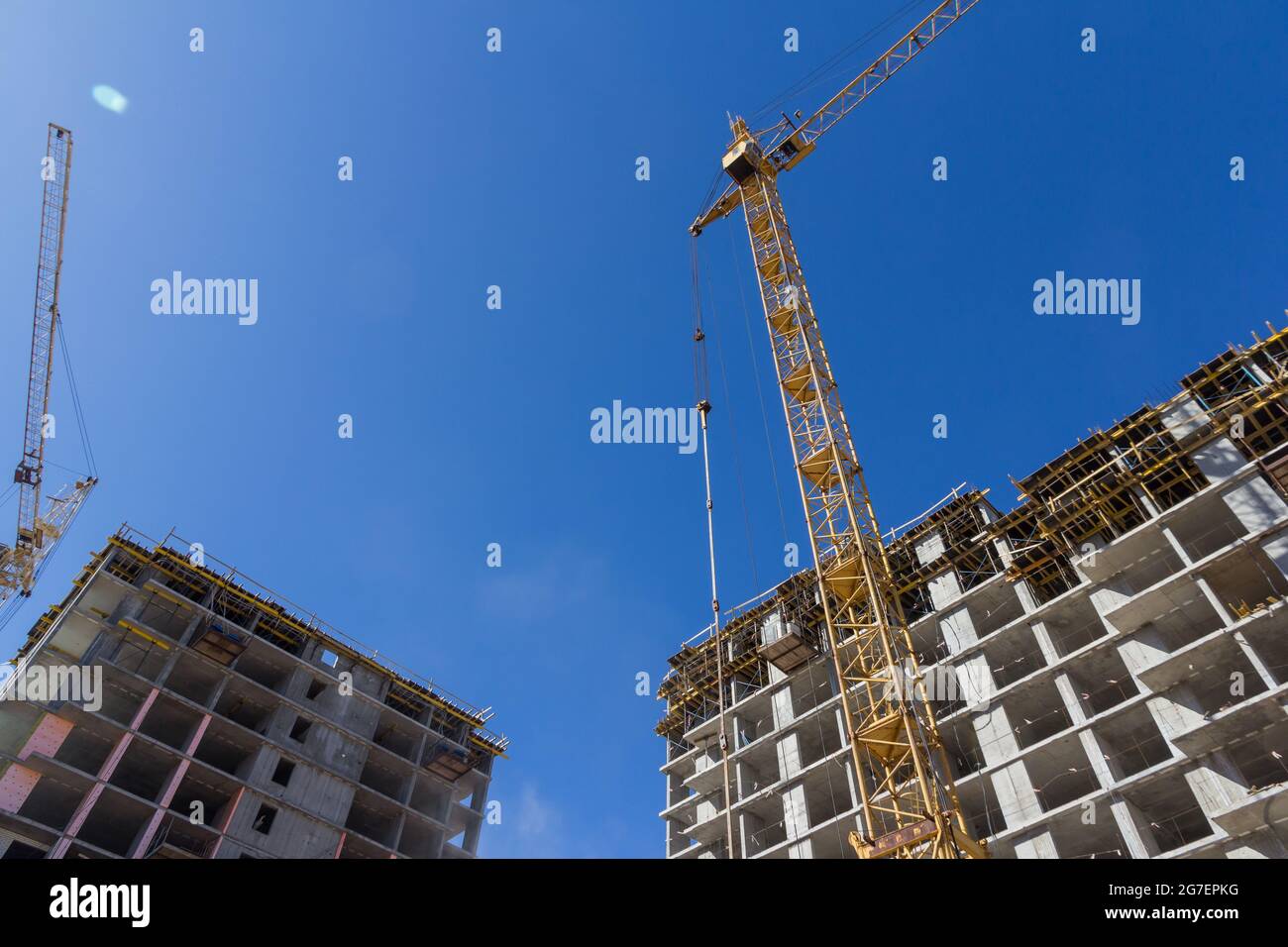 Construction crane at a construction site. Mechanisms for lifting ...