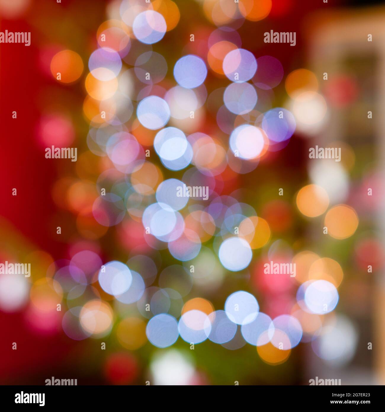 Christmas baubles on tree - bokeh shot Stock Photo - Alamy