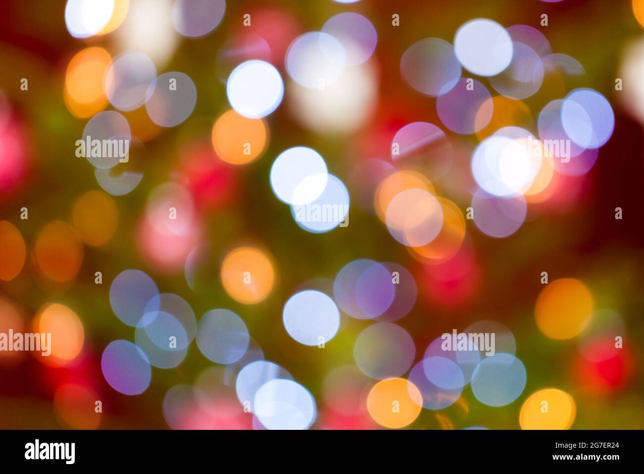 Christmas baubles on tree - bokeh shot Stock Photo - Alamy