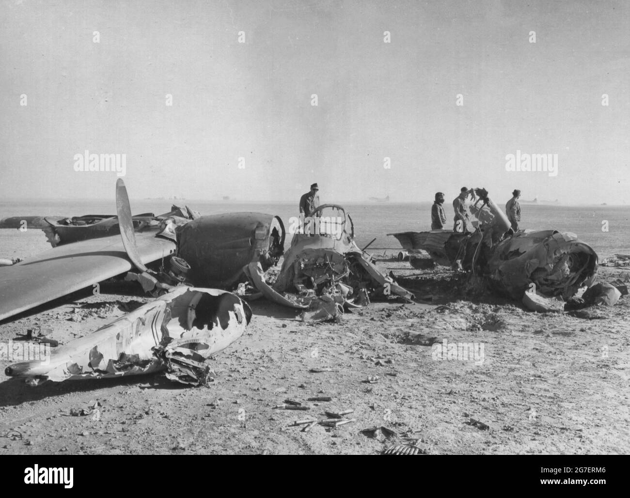 Lockheed P-38 of the 1st Fighter Group that was wrecked on the runway ...