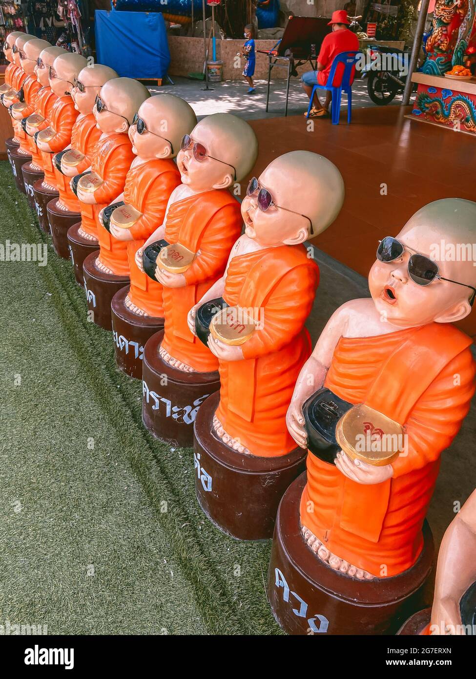 Wat Saman Rattanaram flower petals temple in Chachoengsao, Thailand ...