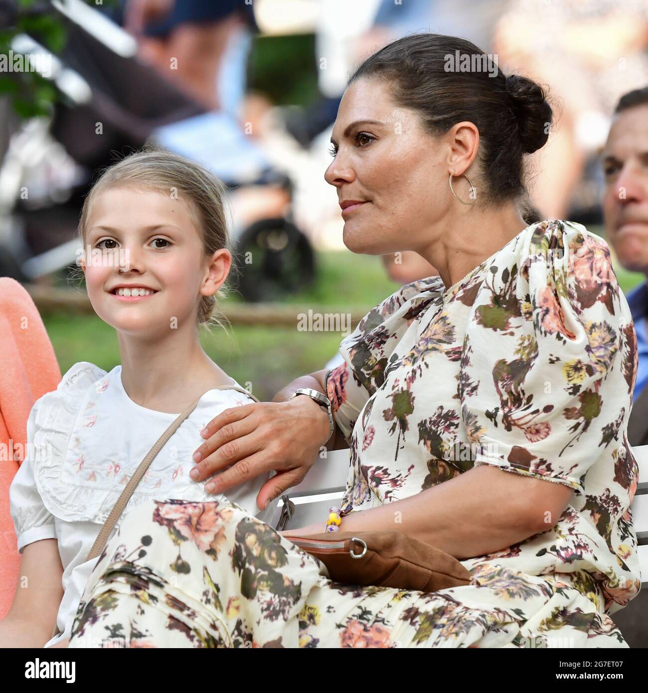 Princess Estelle and Crownprincess Victoria attend the Solliden ...