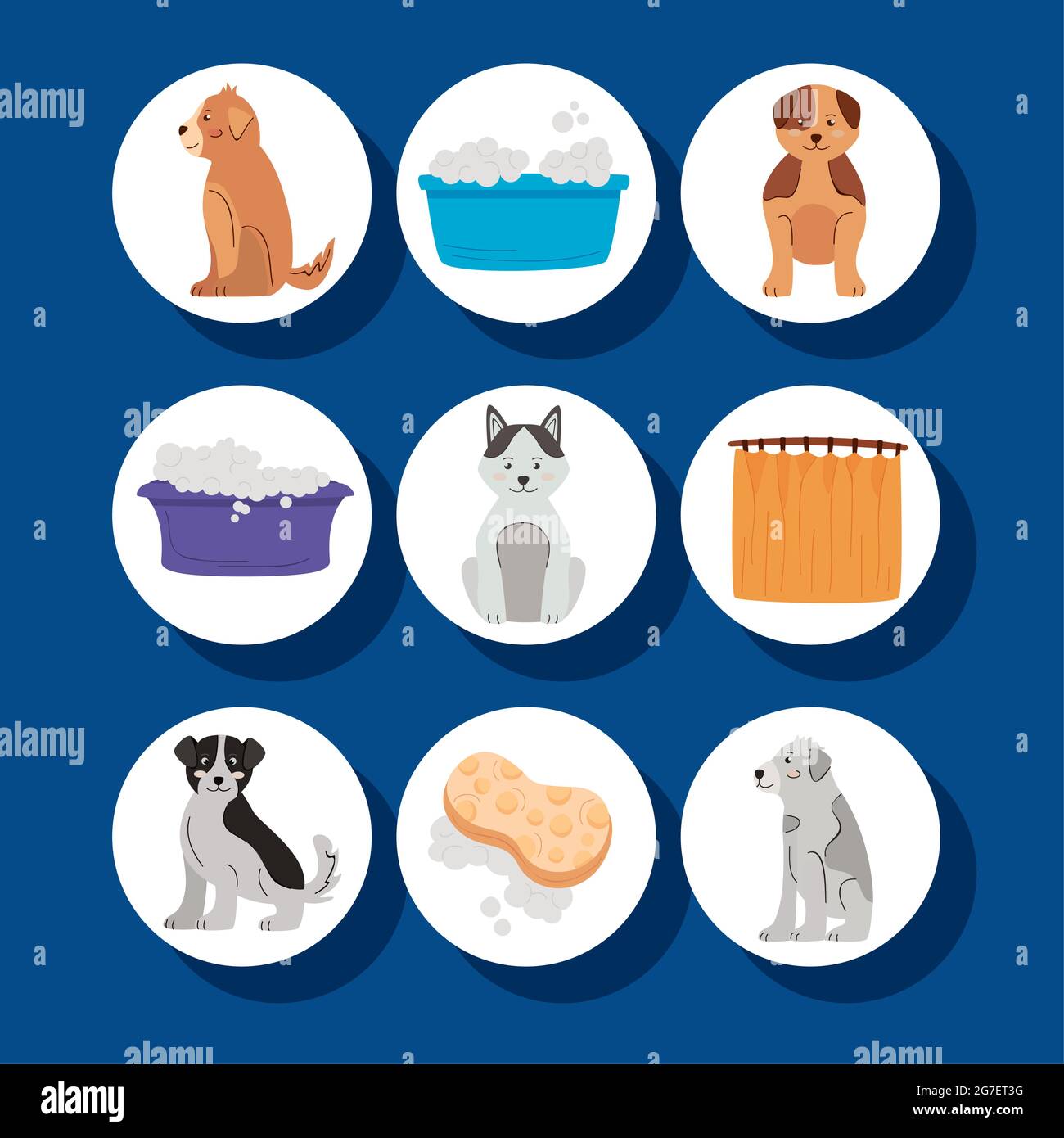 Washing dogs Stock Vector Images - Alamy