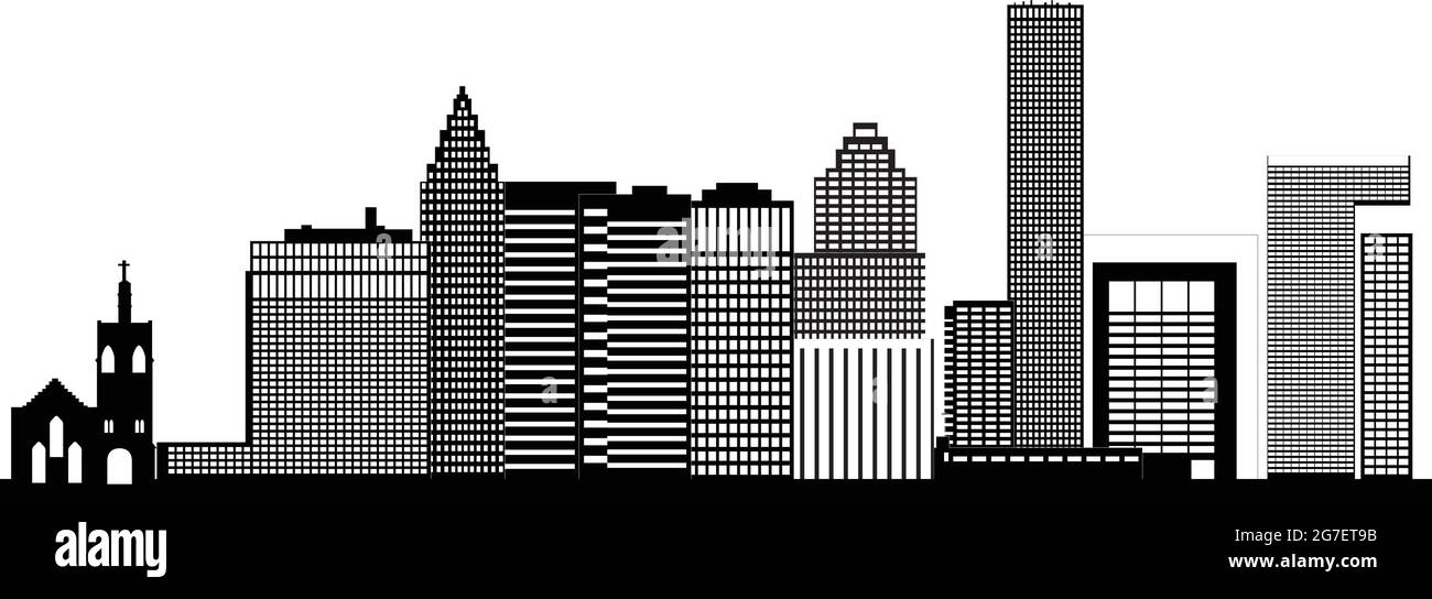 houston city skyline with landmark in america Stock Vector Image & Art ...