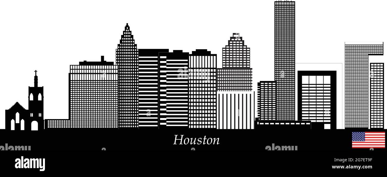 houston city skyline with landmark in america Stock Vector Image & Art ...