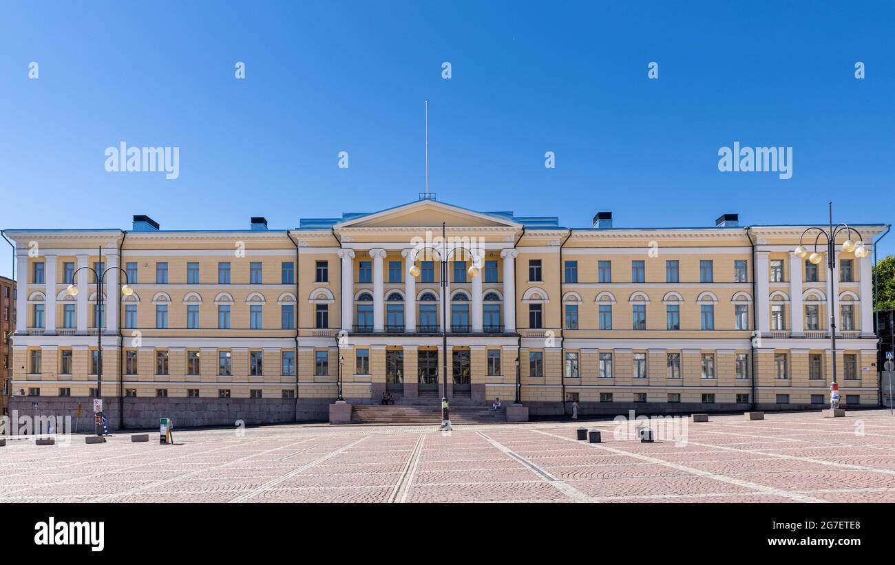 Helsinki University building facade downtown Helsinki has been restored ...