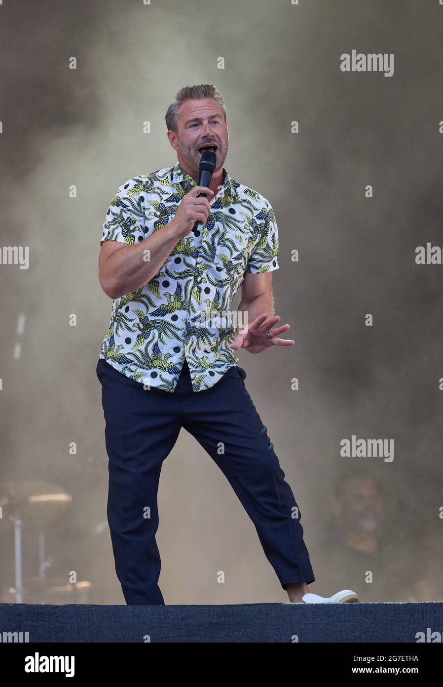 Hamburg, Germany. 13th July, 2021. Sasha, singer, is on stage at the ...