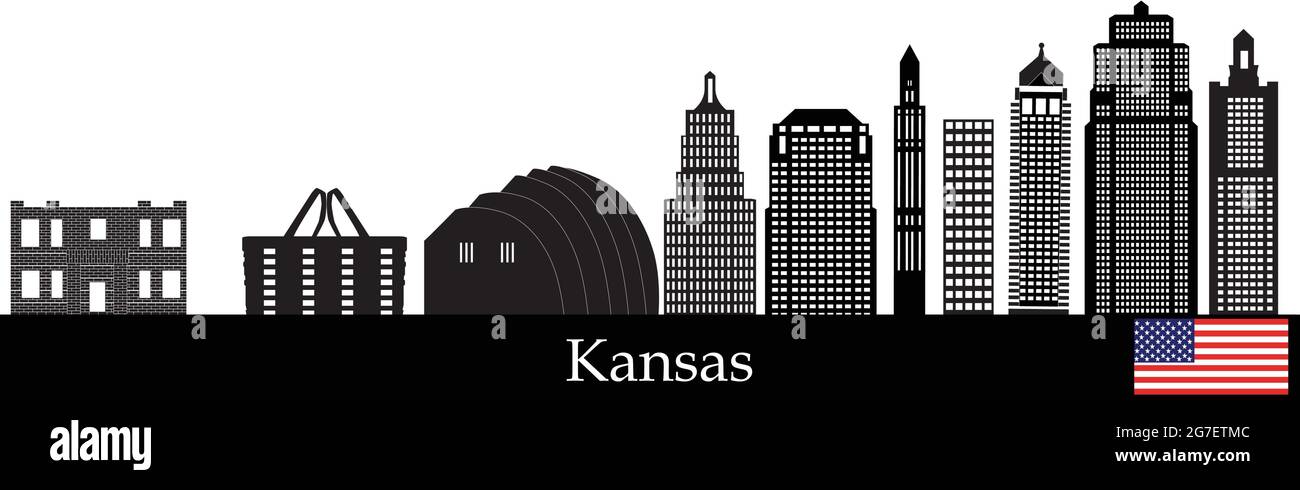 Kansas city skyline drawing illustration Stock Vector Image & Art - Alamy
