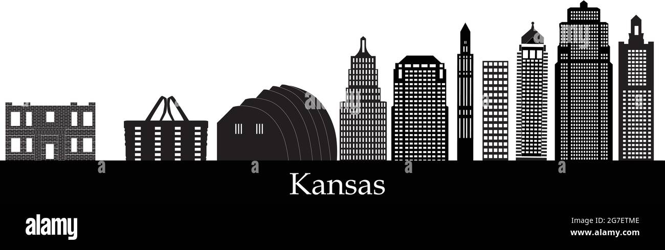 Kansas city skyline drawing illustration Stock Vector Image & Art - Alamy