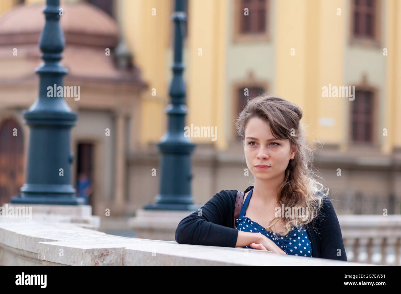 Timisoara, Romania - July 25, 2017: Portrait of a woman in the street ...