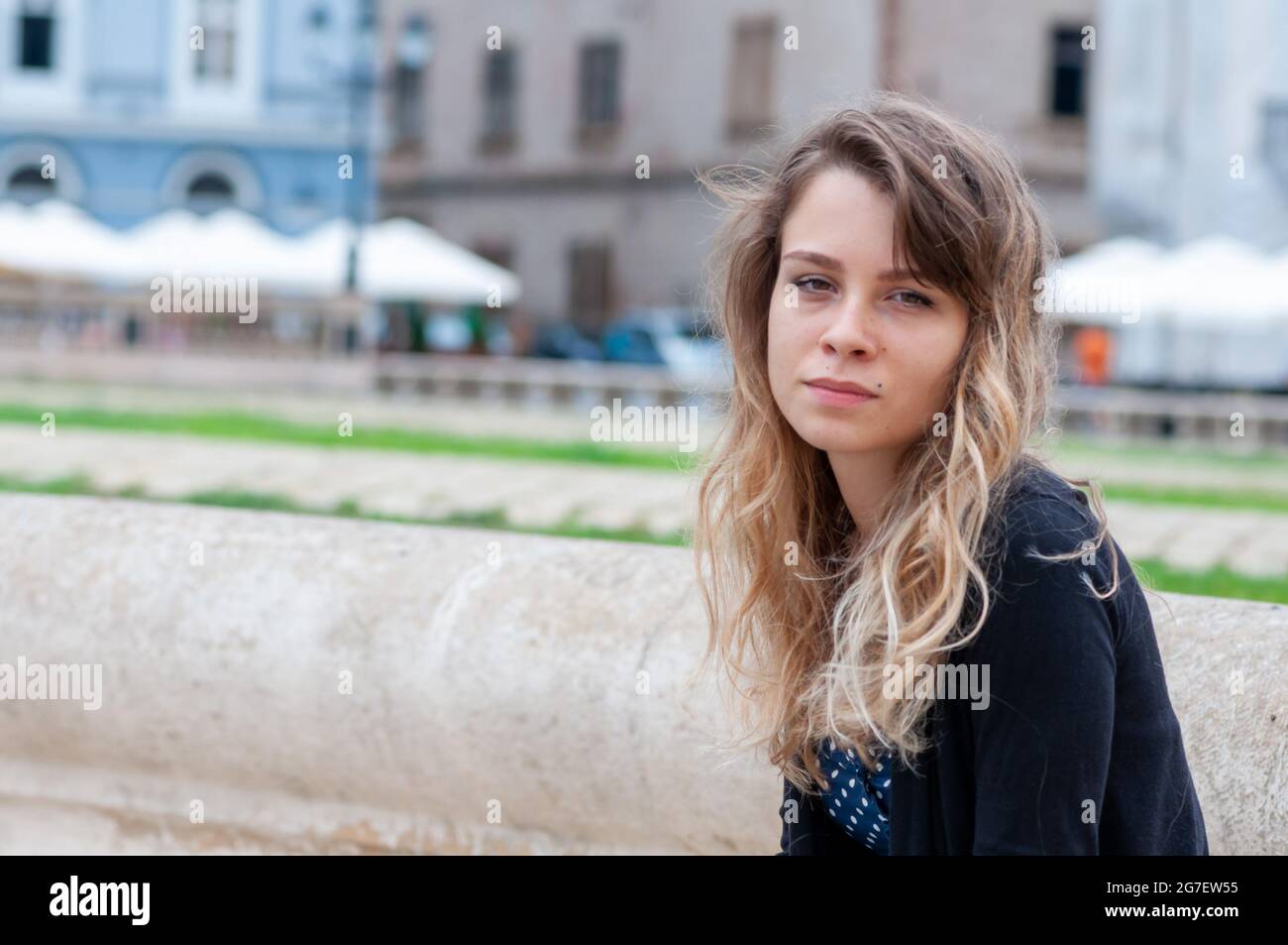 Timisoara, Romania - July 25, 2017: Portrait of a woman in the street ...